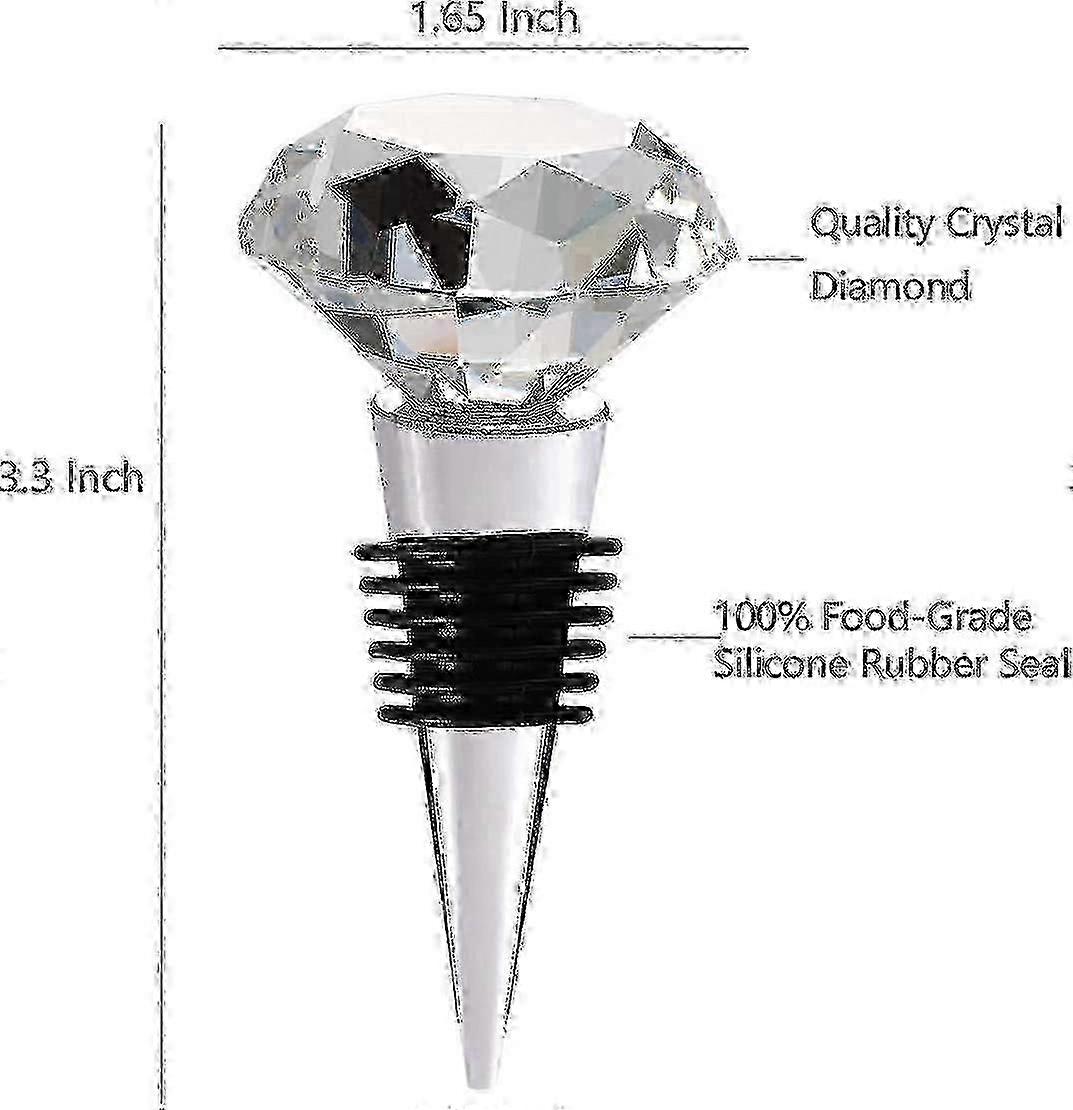 Elegant Crystal Wine Stoppers Set with Gift Box - 2 Pack for Fresh Wine ...