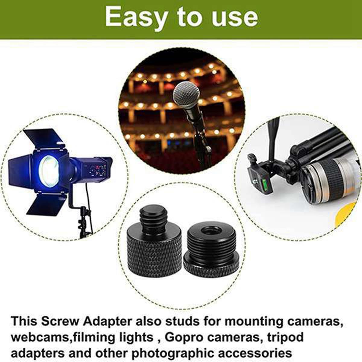 12 Pieces Mic Thread Adapter Set Mic Stand Adapter 5/8 Female To 3/8 ...