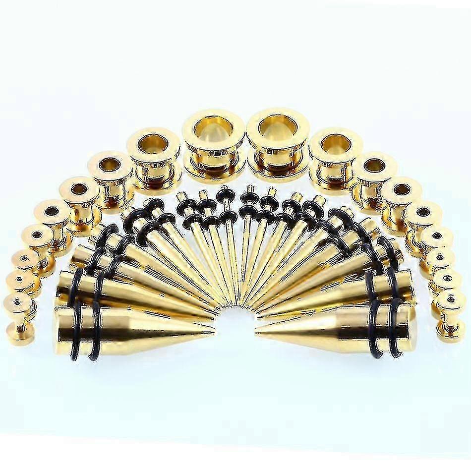 36pcs Stainless Steel Ear Stretching Kits Thread Ear Tunnels Plugs ...