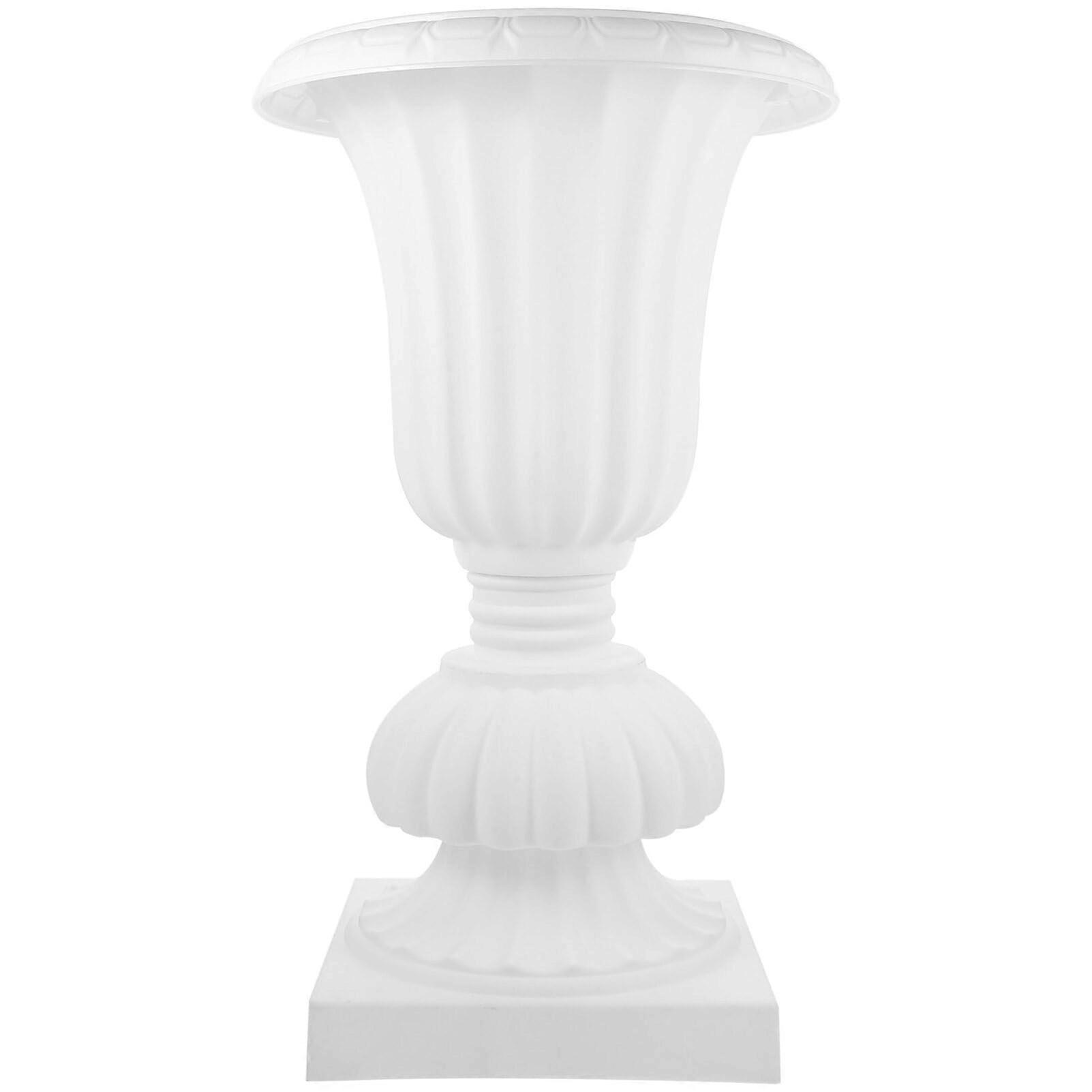 Roman Column Planter Vintage White Urn Flower Pot Durable Resin for ...