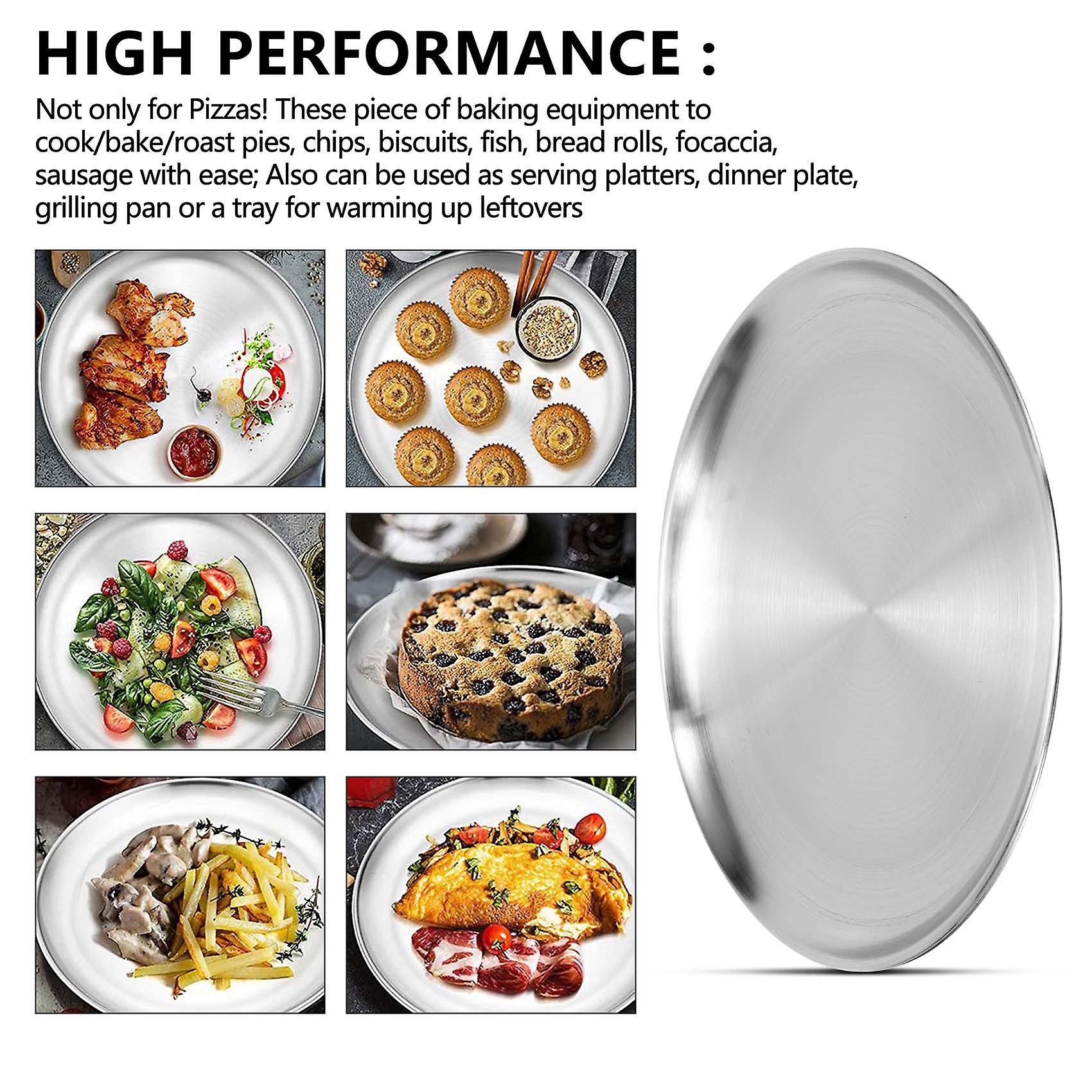 4 Pack 12 Inch Pizza Tray,stainless Steel Pizza Oven Baking Tray,round ...