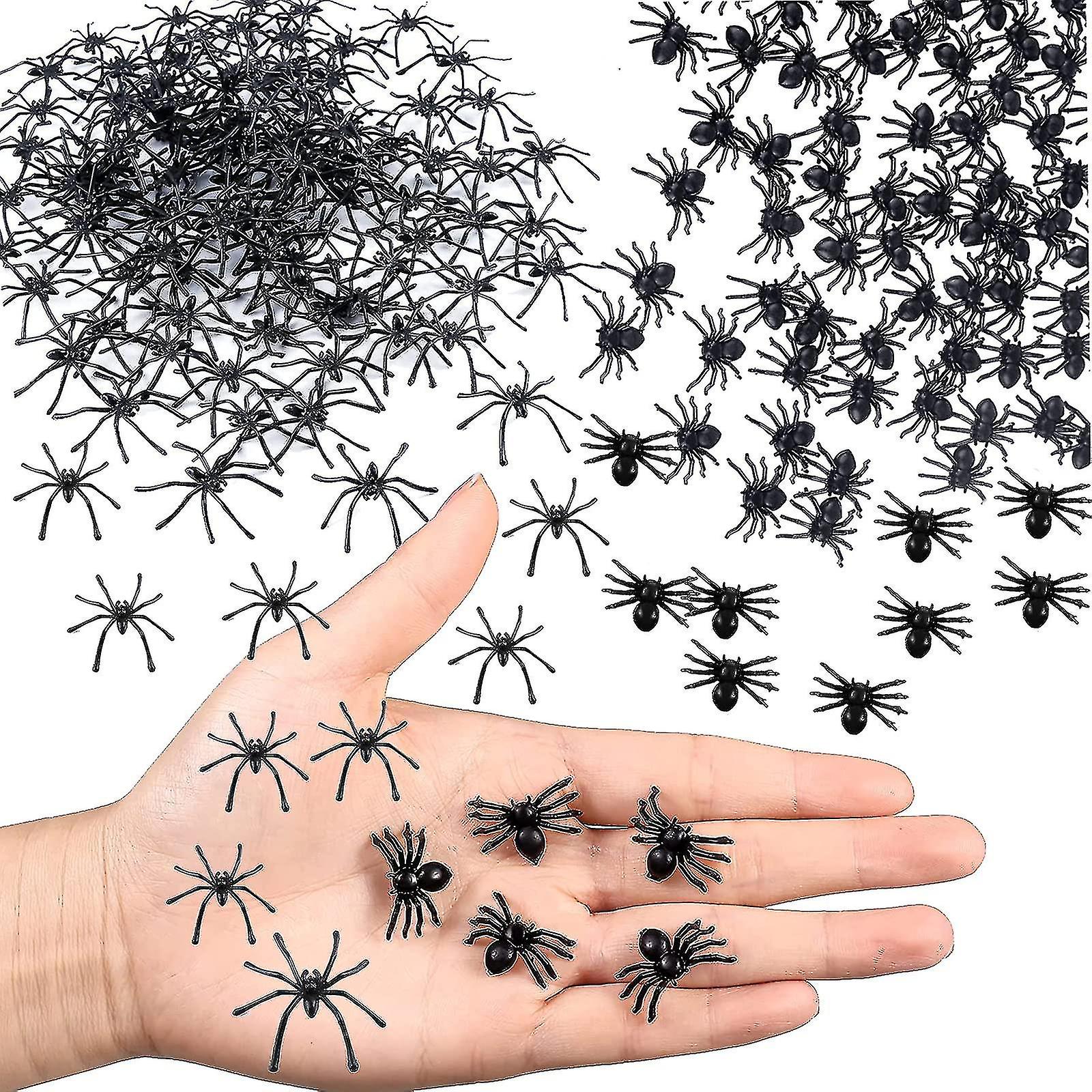 100pcs Halloween Party Supplies Black Plastic Spiders, Plastic ...