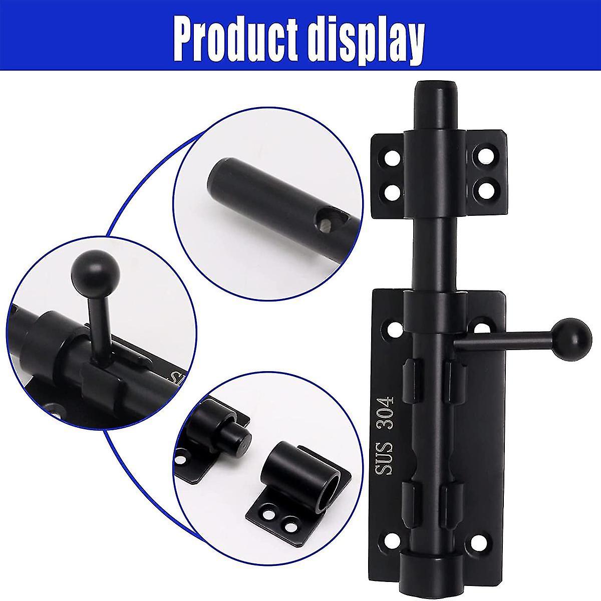 Heavy Duty Slide Bolt Gate Latch With A Padlock, Horizontal Bolt Latch ...