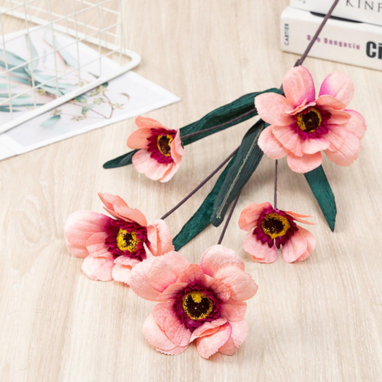 Artificial Flower Eco-friendly Bent Freely Faux Silk Flower Anti-fade ...