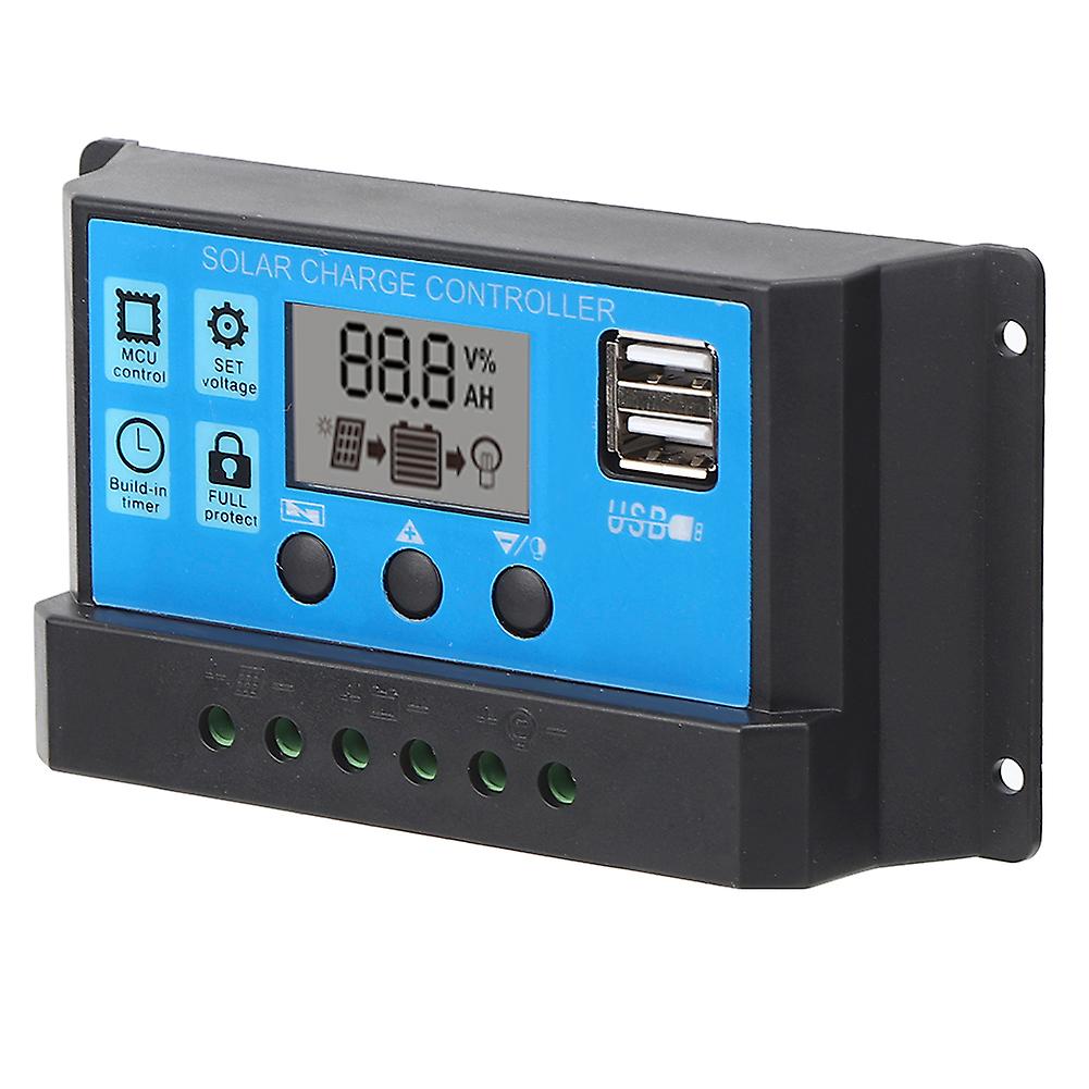 30A Solar Charge Controller with LCD Display, Dual USB Ports and PWM ...