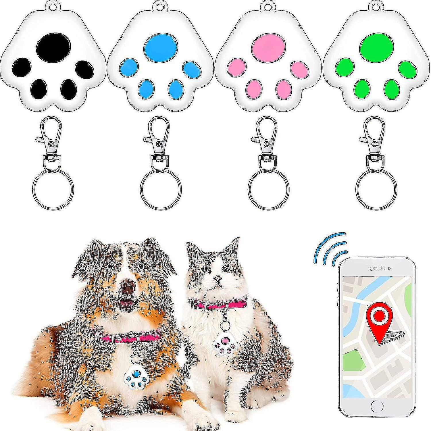 4 Pcs Gps Tracker,cute Pet Locator Portable Tracking Devices(blue,black ...
