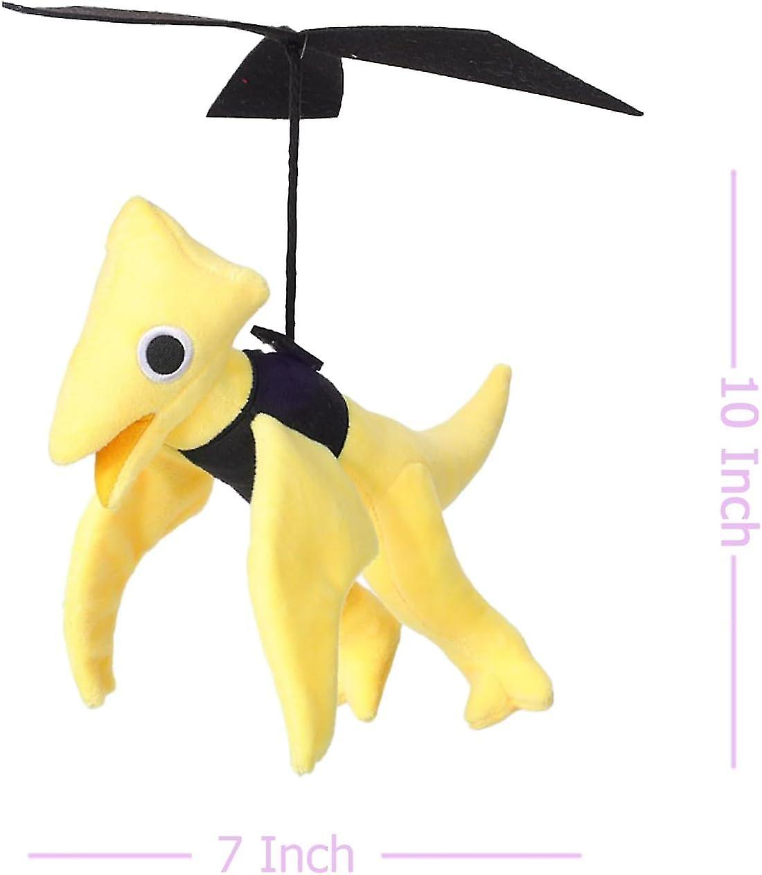 Rainbow Friends Plush Toy, Yellow Plush Propeller Dinosaur 10 Inch ...