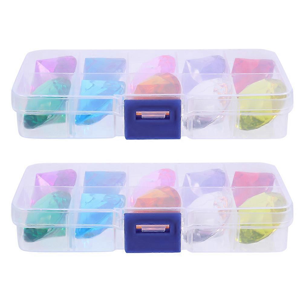 2 Boxes Pirate Gifts Diamonds Box Toy Artificial Diamonds Pool Sinking ...
