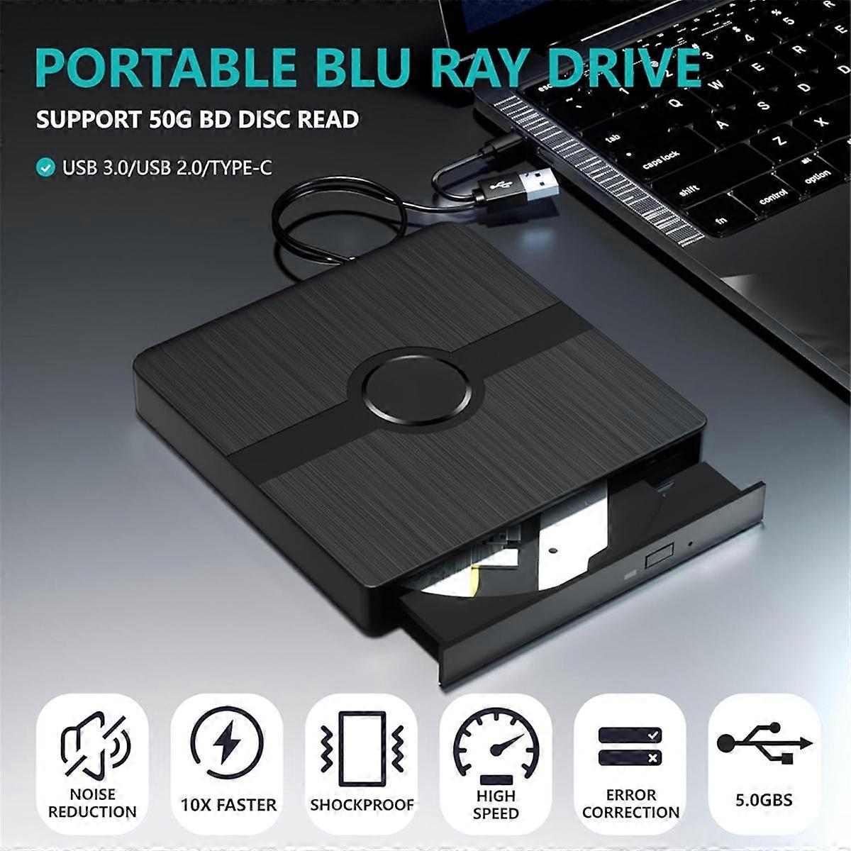 External Blu Ray Drive,CD/DVD Burner Player with Read/Write Capability ...