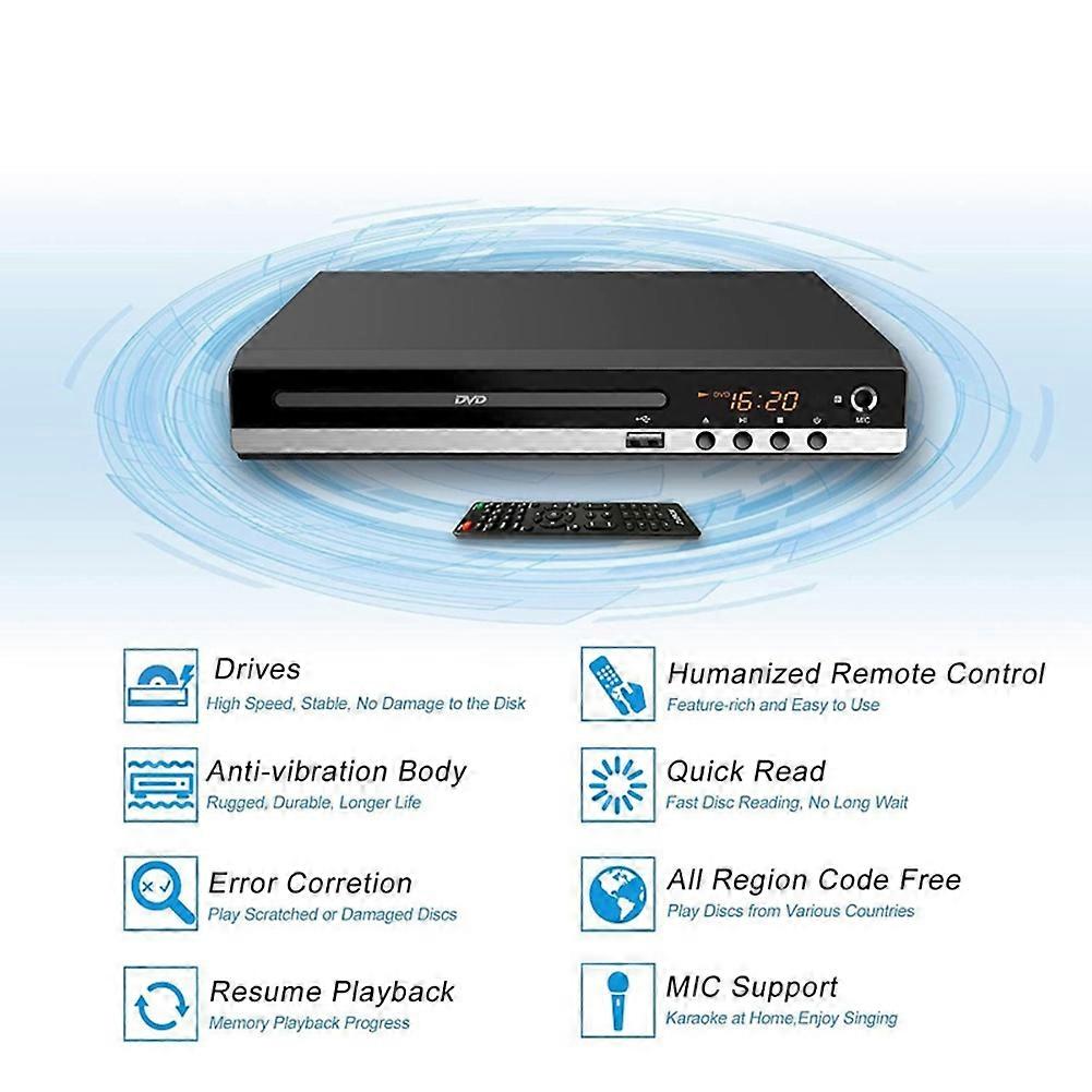 DVD Player 1080P HD Home DVD Player Box for TV All Region Free DVD CD ...