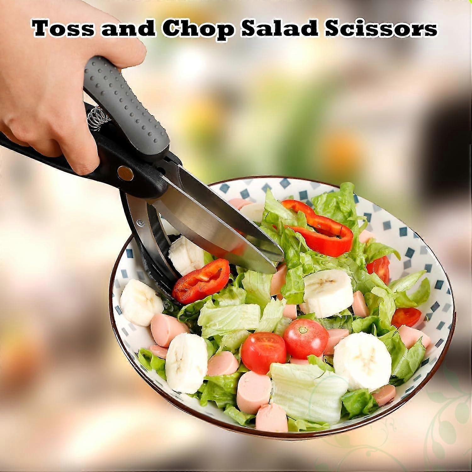 Salad Scissors, Salad Chopper with Double Blades, Lettuce Chopper ...