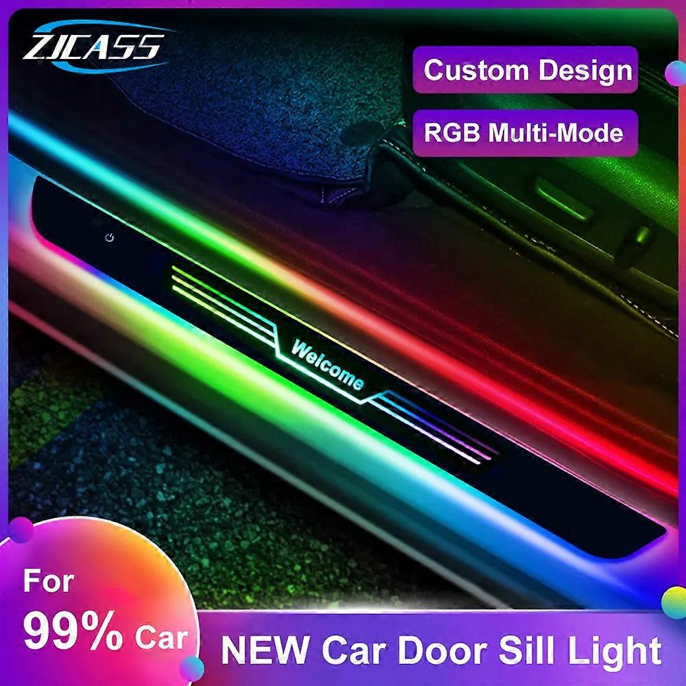 4/2 Pcs Customized Car Door Sill illuminated Light logo Projector Lamp ...
