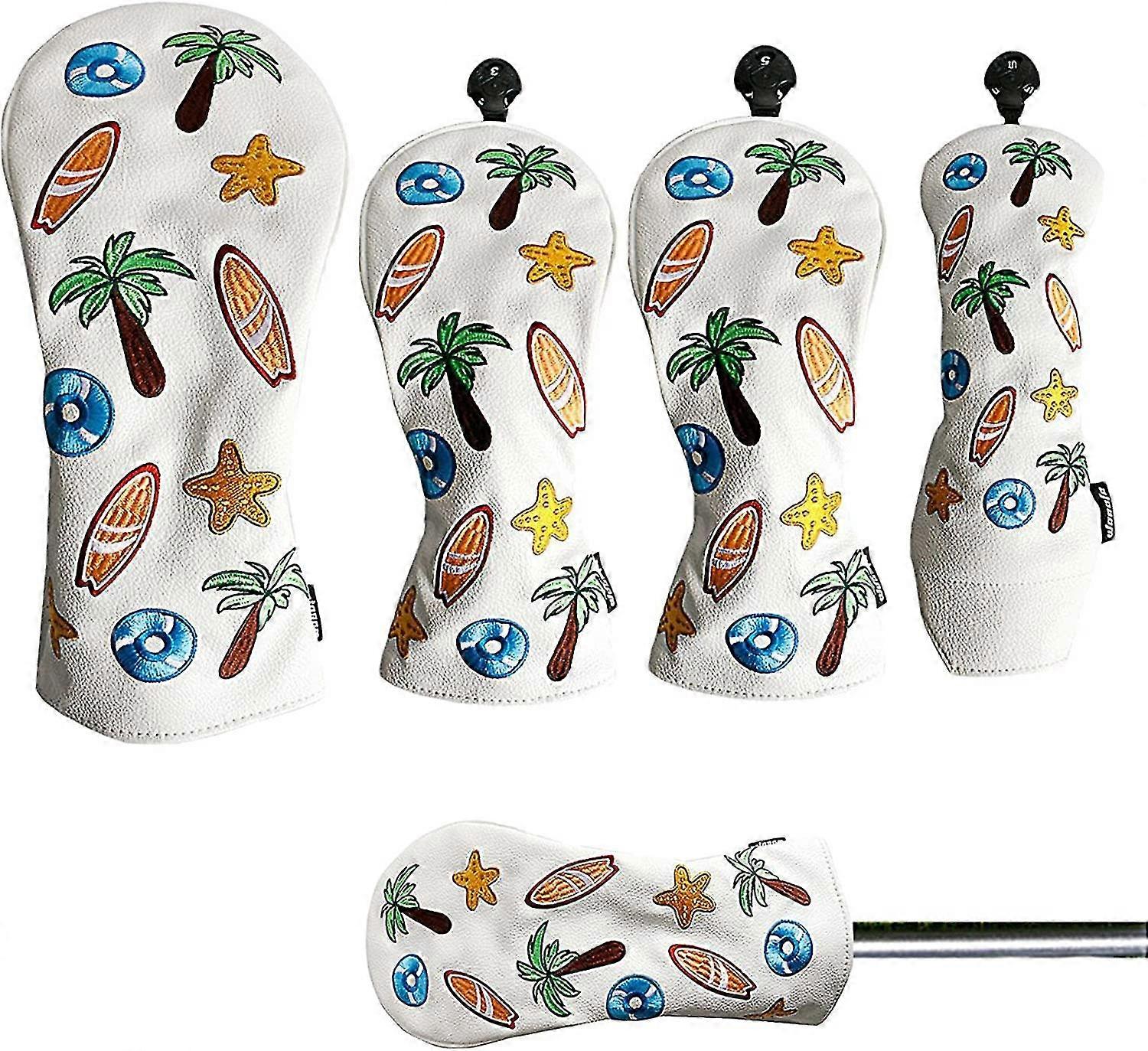 Golf Club Covers, Waterproof Golf Iron Head Covers Set, Pu Leather Golf ...