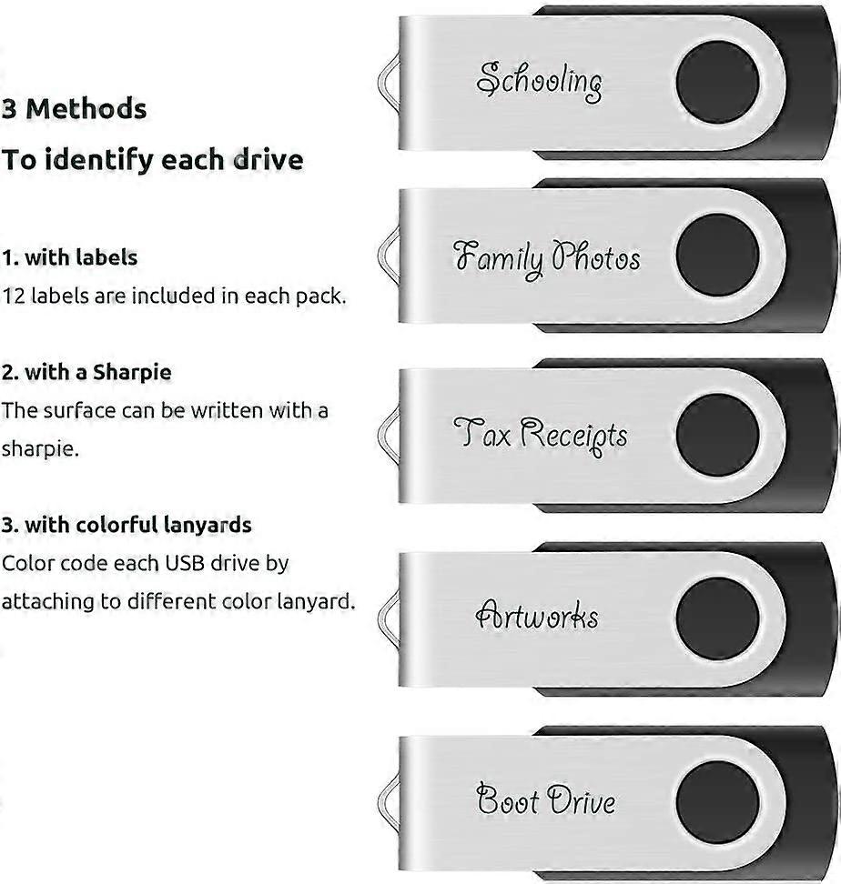 16Gb Usb 2.0 Flash Memory Stick Drive Swivel Thumb Drives Bulk 10 Pack ...