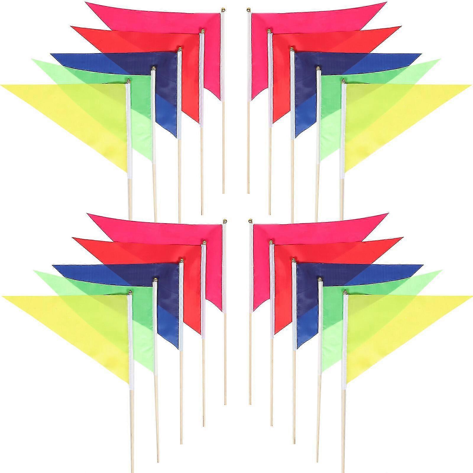 20 Pcs Banner Flags Red Marking Flags Surveyor Flags Boundary Flags ...