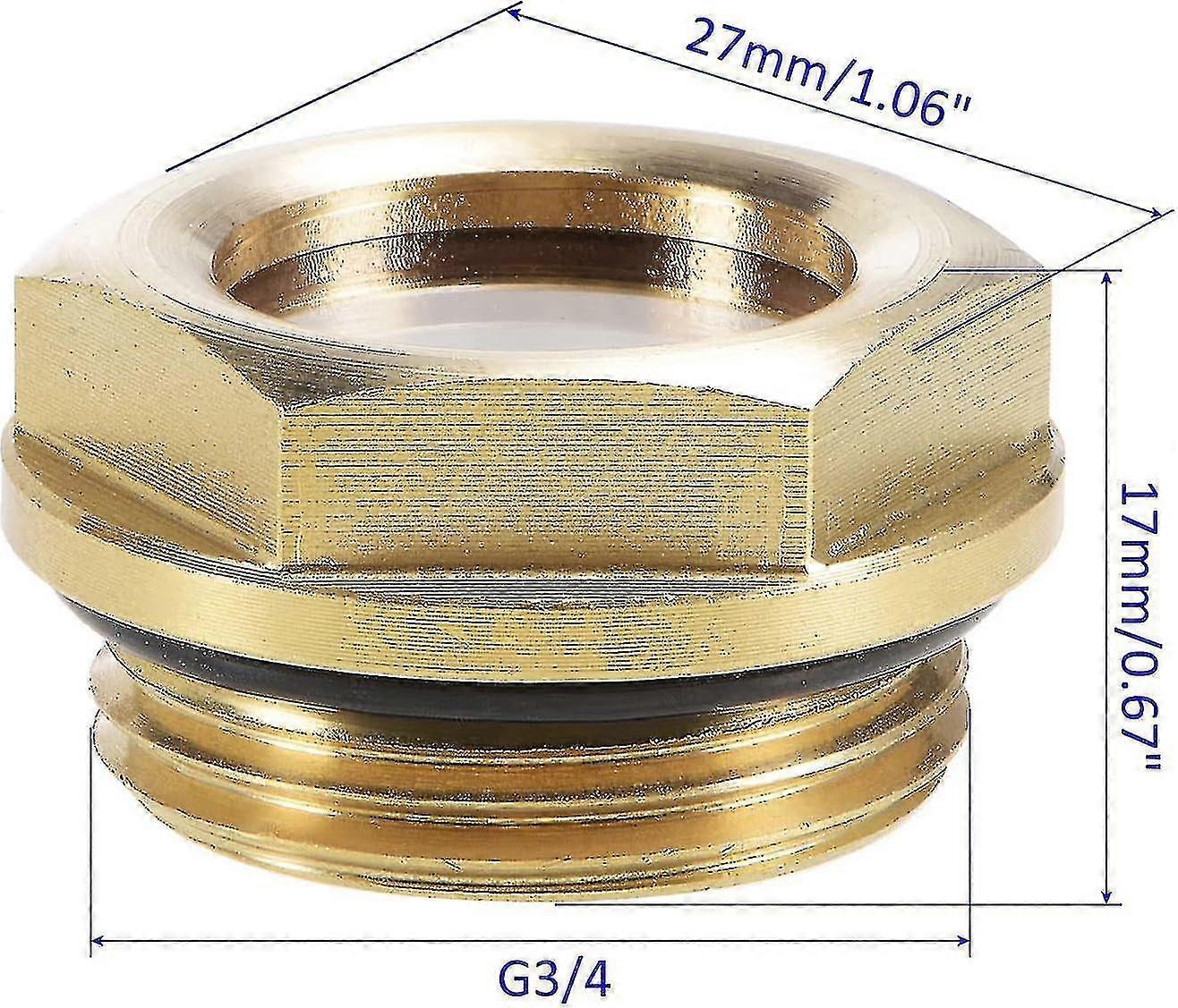 Oil Level Sight Glass With O-ring - Air Compressor Fittings Check The ...