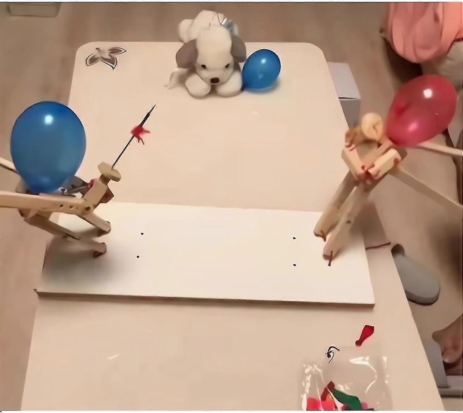 Balloon Bamboo Man Battle, Wooden Fencing Puppets Balloon Bamboo Man ...