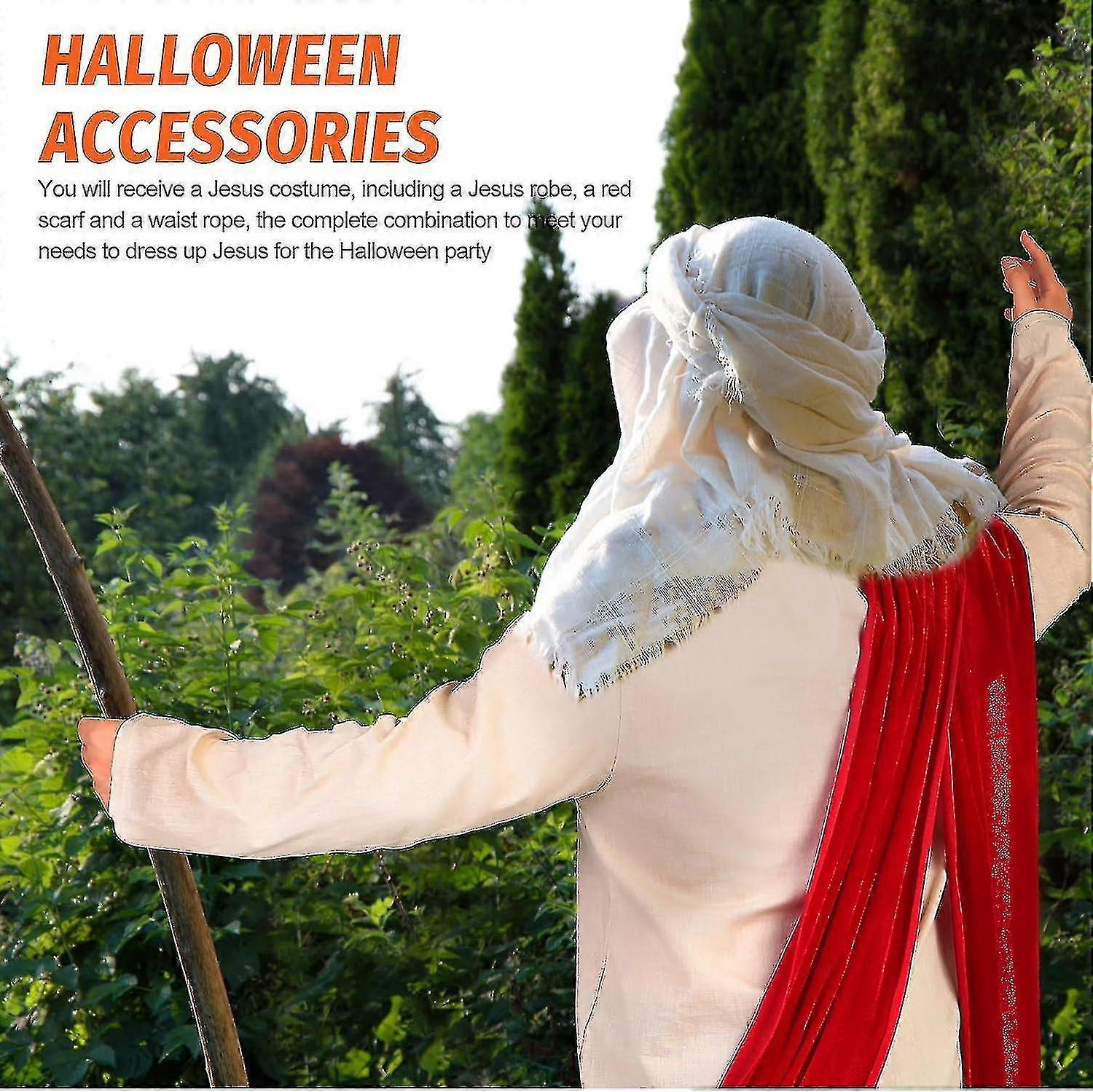 Jesus Costume Adult Men Jesus Robe Religious Christ Costume Includes ...