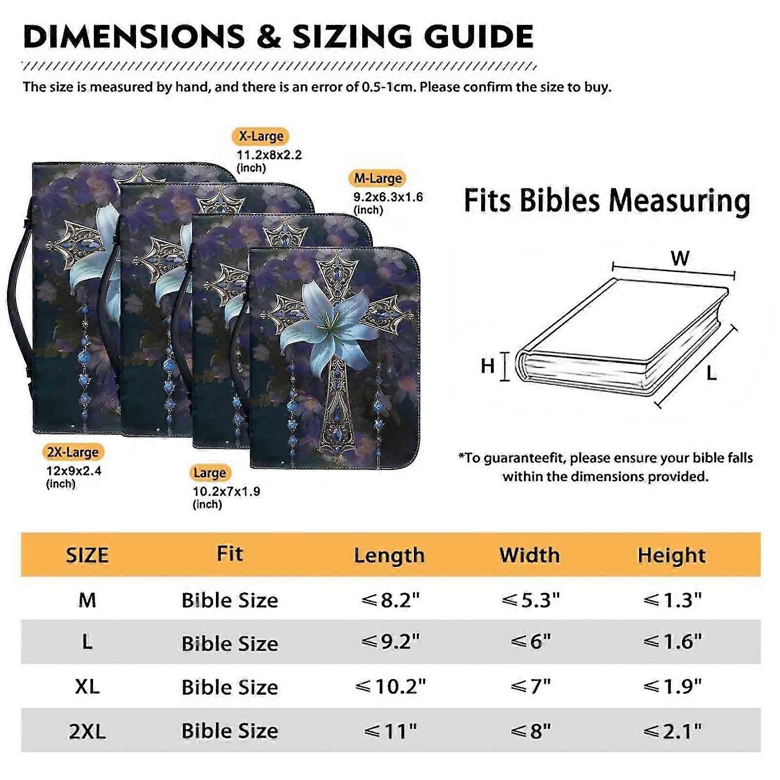 Floral Bible Cover Bible Case Leather Bible Cover Study Bible Carrying ...