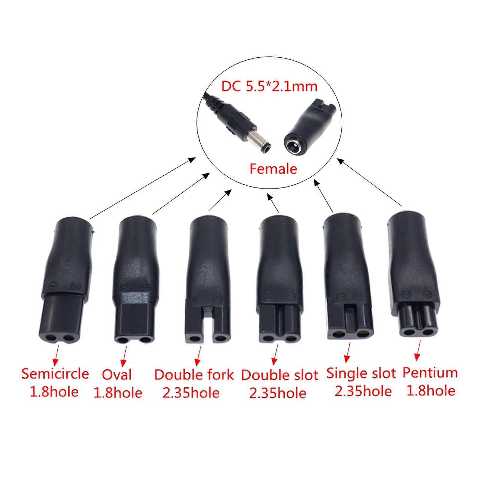 5.5 x 2.1mm Male To C8 Tail Female Adapter Connector Cable Conversion ...