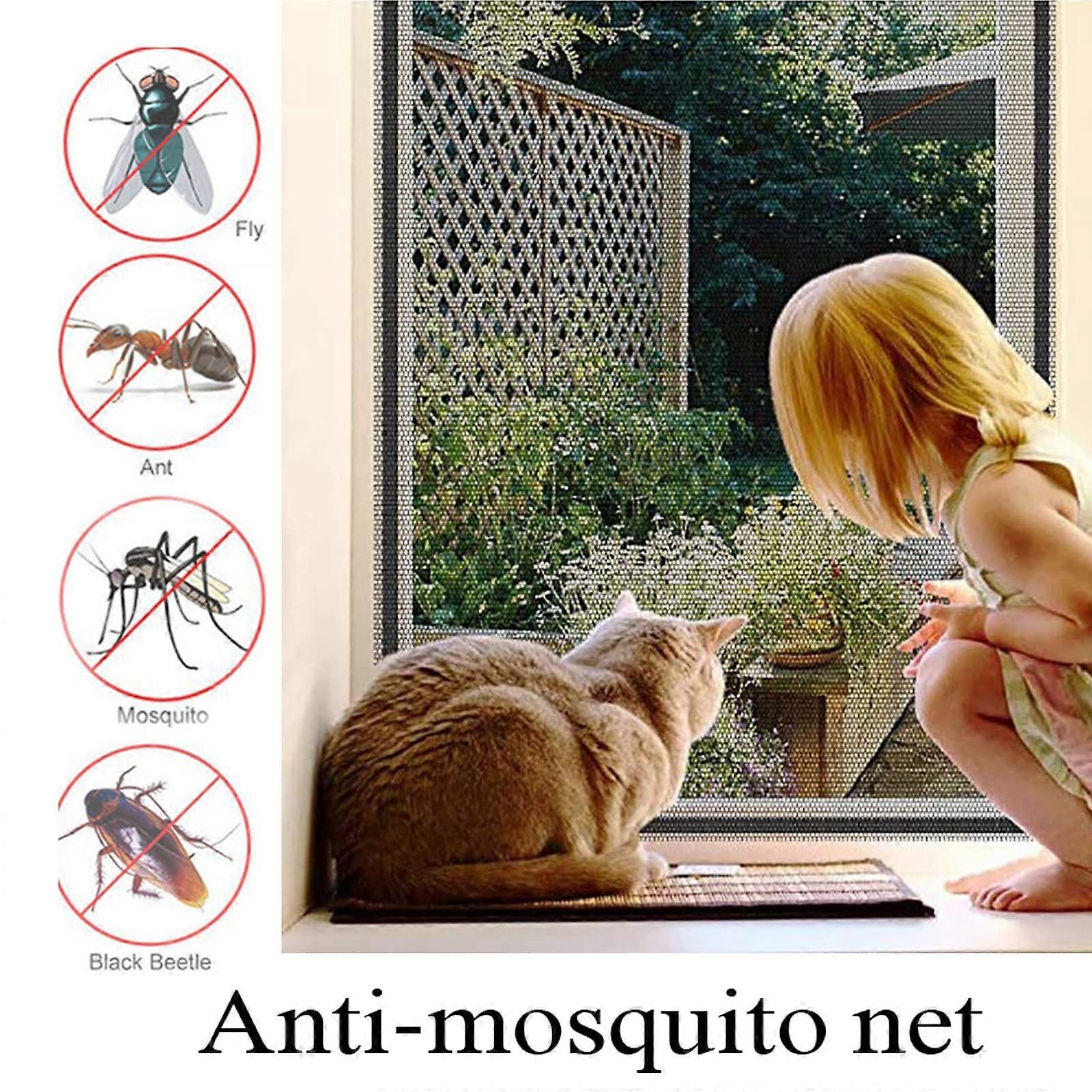 Fly Screen Mesh 120 x 250 cm, Fiberglass Adjustable Window Screen Keep ...