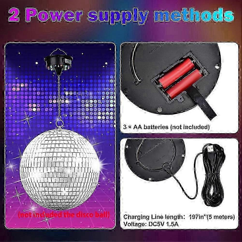 Rotating Disco Ball Motor Lights with Remote,18 LEDs for 12 16 20 ...