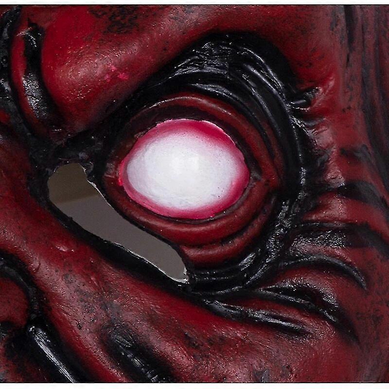 Demon Mask Halloween Masquerade Latex Mask Scary Red Longhorn Horror ...