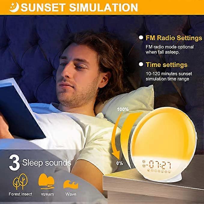 Sunrise Alarm Clock, Wake Up Light with Sunrise/Sunset Simulation ...