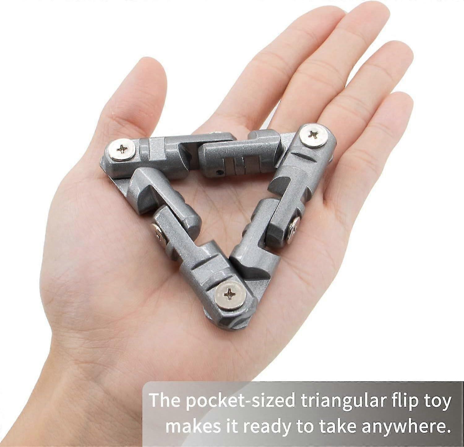 (gun Grey)infinite Flip Fidget Toys, Metal Triangles Sensory Hand ...