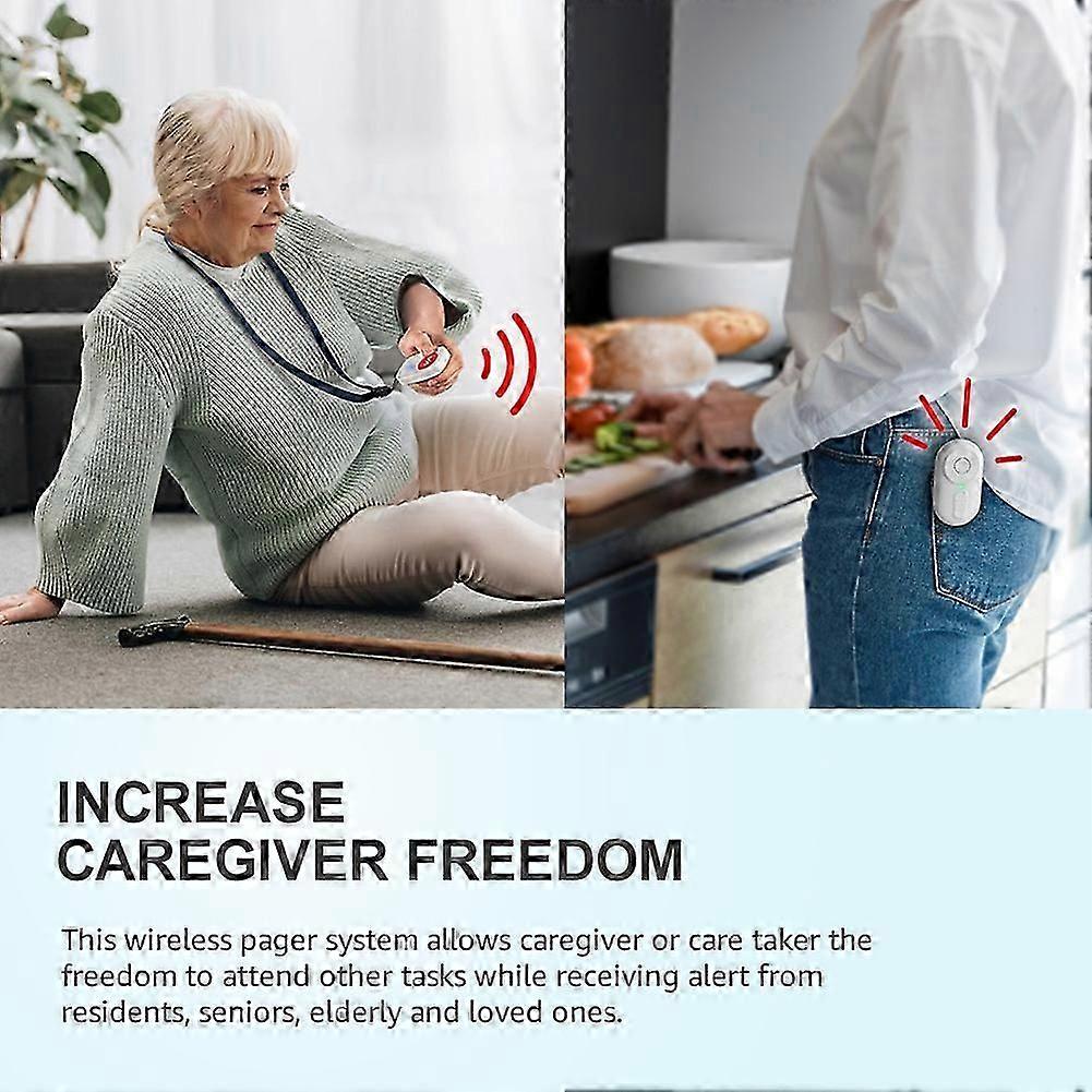 Caregiver Pager Wireless Nurse Call Buttons for Elderly Monitoring SOS ...