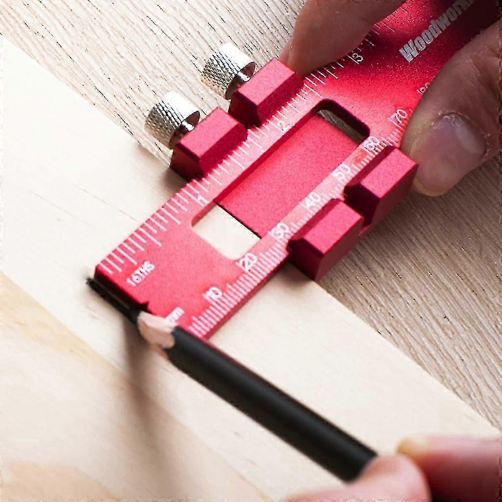 Metric & Inch Slide Stop Marking Ruler for Woodworking Measuring and ...