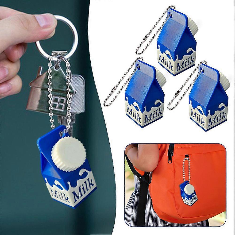 3PCS Milk Carton Keychain for Pills Lactose Intolerance Pills Case Pill ...