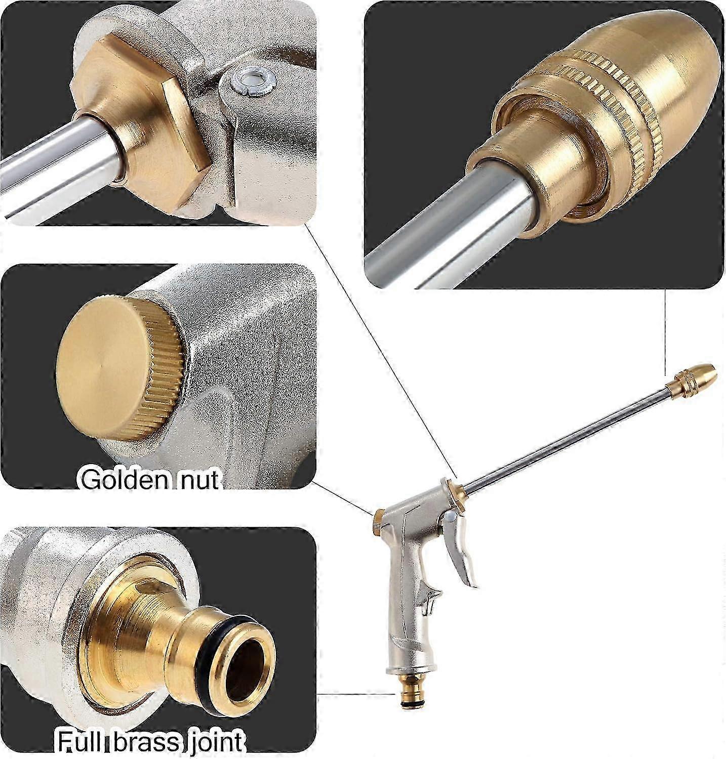 Metal Watering Gun, High Pressure Water Gun Sprayer, Heavy Duty Garden ...