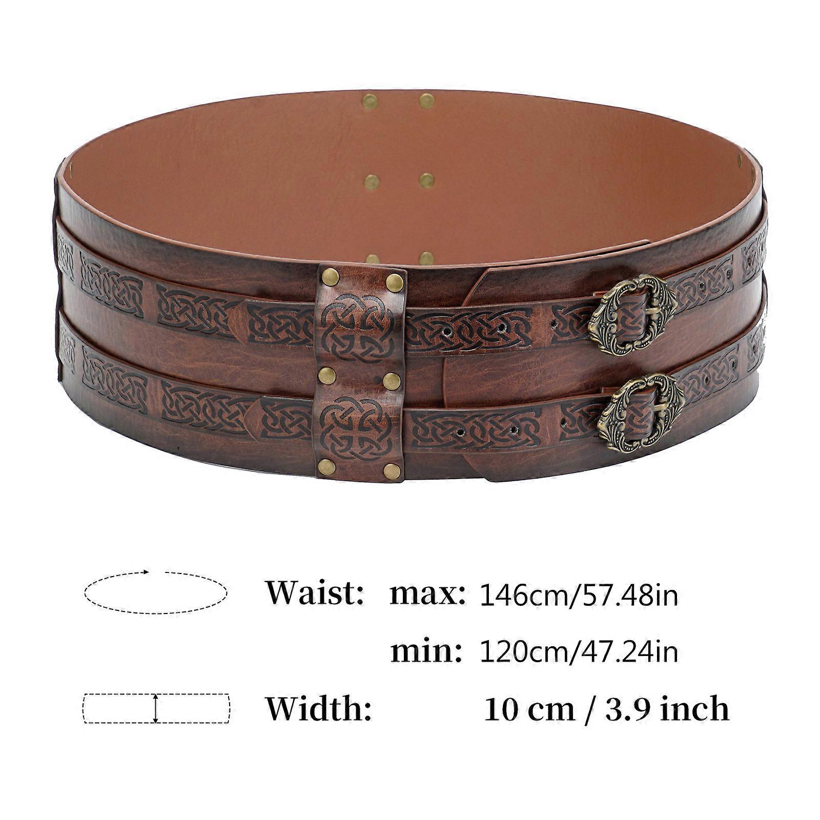 Viking Wide Belt Cosplay Knight Corsets Belt Nordic Faux Leather Armors ...