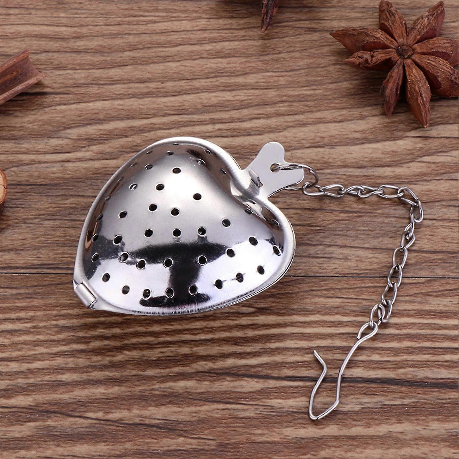 2Pcs/Set Tea Strainer Heart Shape Large Capacity Stainless Steel Steep ...