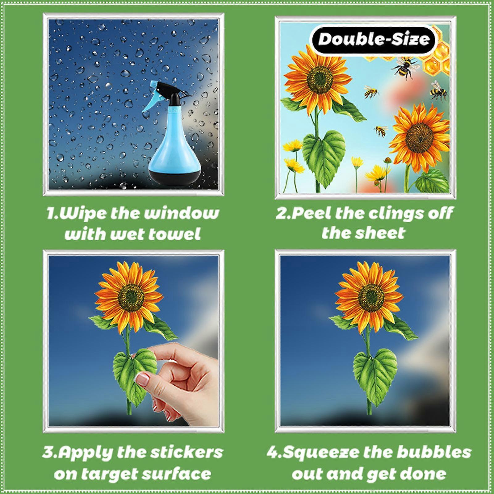 9 Sheets Colorful Spring Window Decorations PVC Sticker Decal for Shop ...