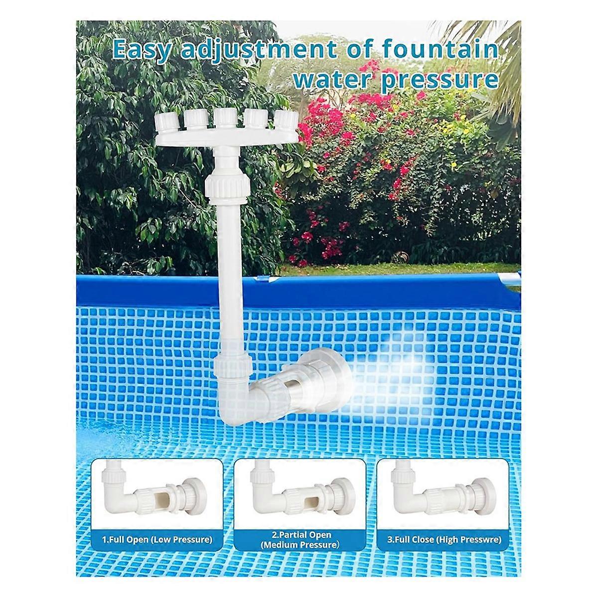 Adjustable Pool Fountain for Above Ground & Inground Pools, Five ...