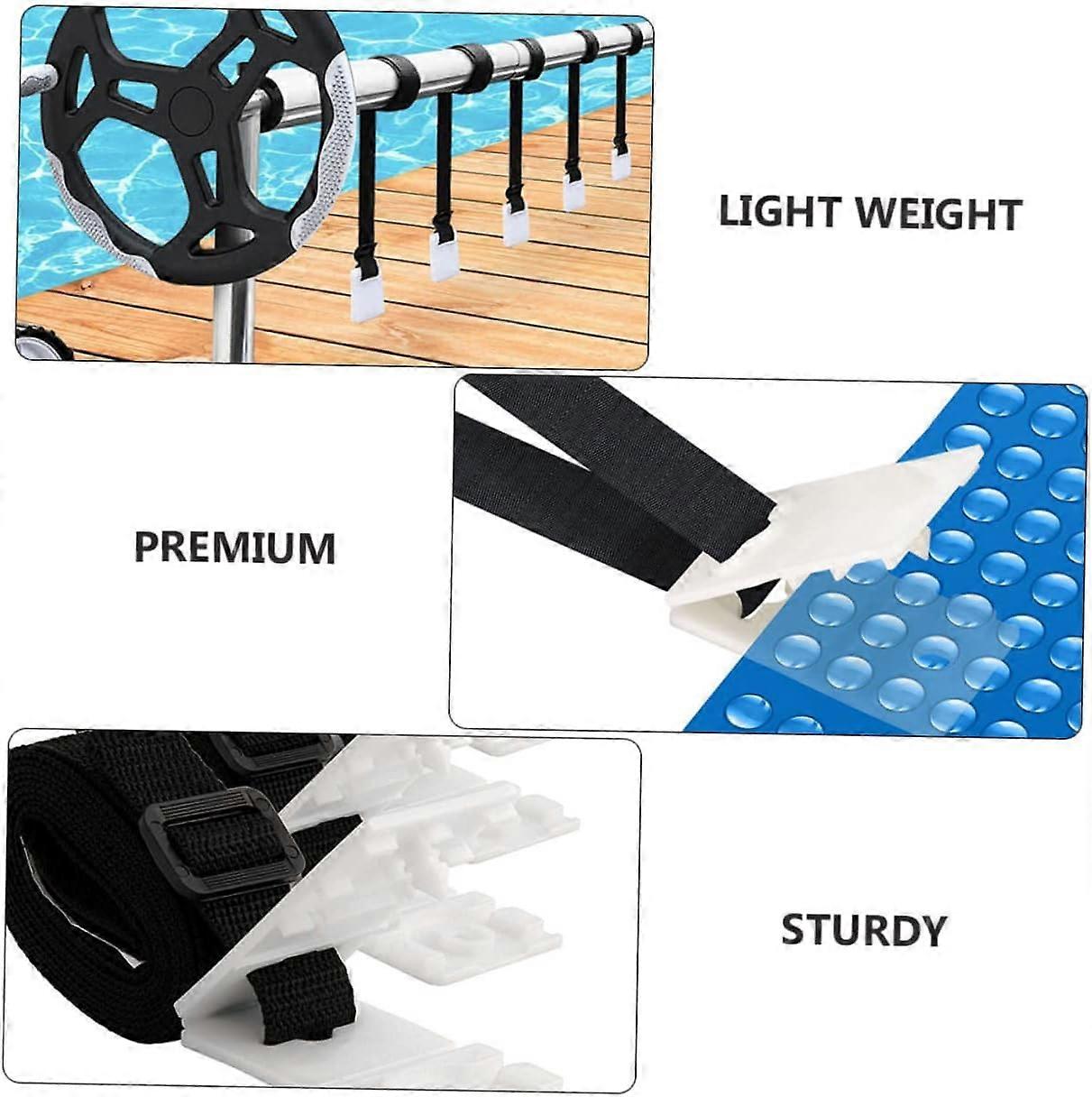Solar Ceiling Strap Set 24-Piece Heavy-Duty Pool Cover Straps Roller ...