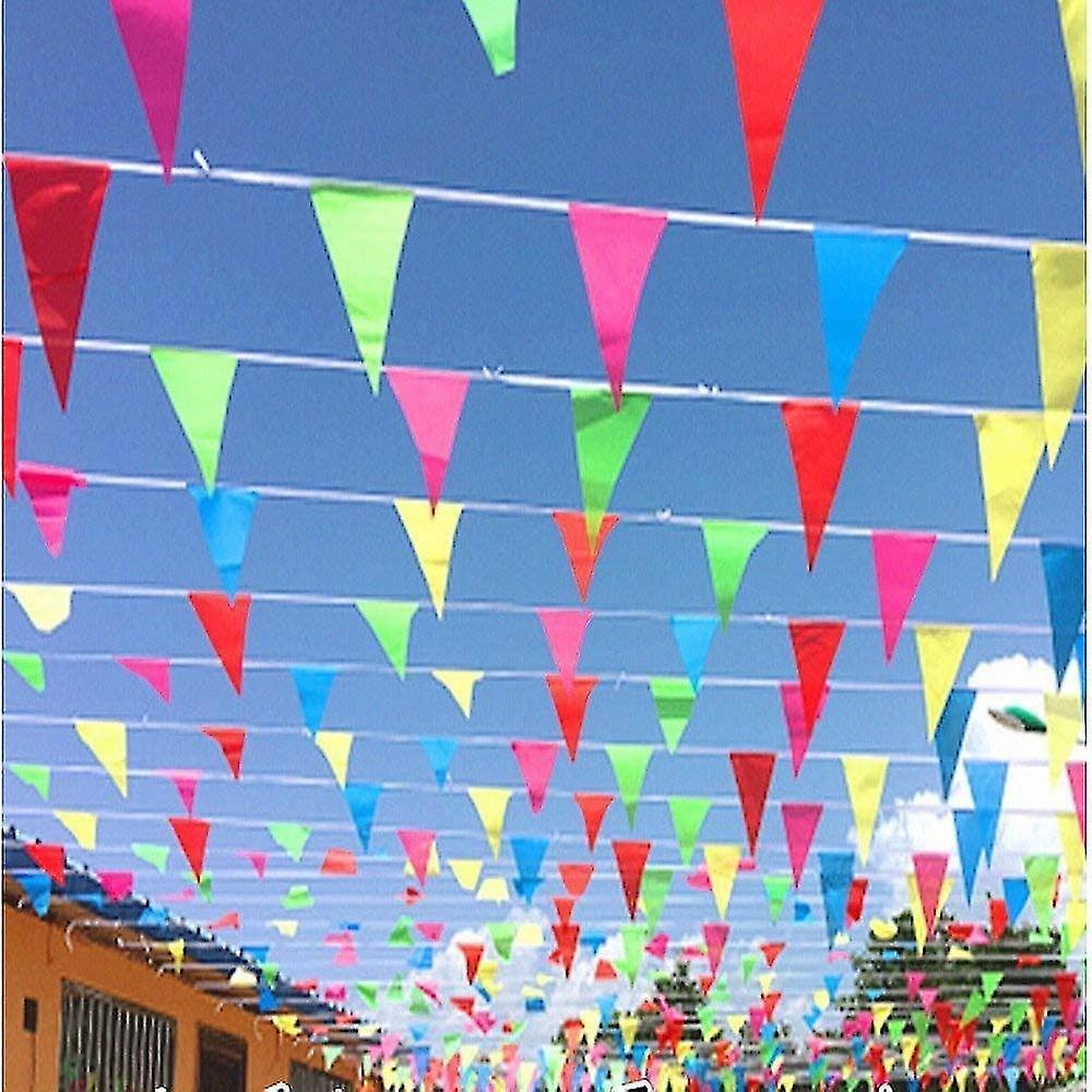 80 Meters, Colorful Party Bunting Triangle Flag Chain Banner Pennant ...