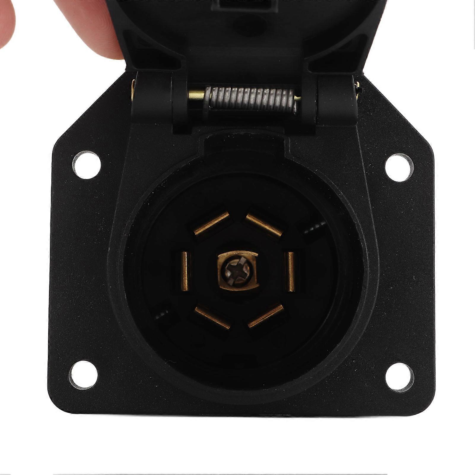 7 Pin Round Trailer Connector Male Female Wiring Adapter Plug 7 Way ...