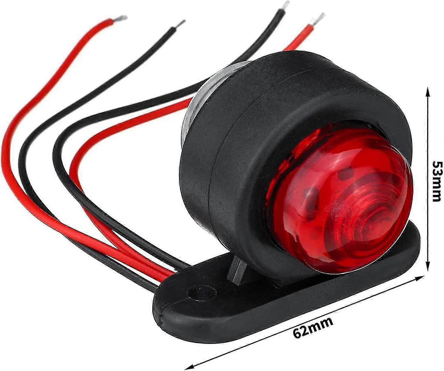 4 Pack Led Side Marker Lights, 12-24v White Red Double Sided Warning ...