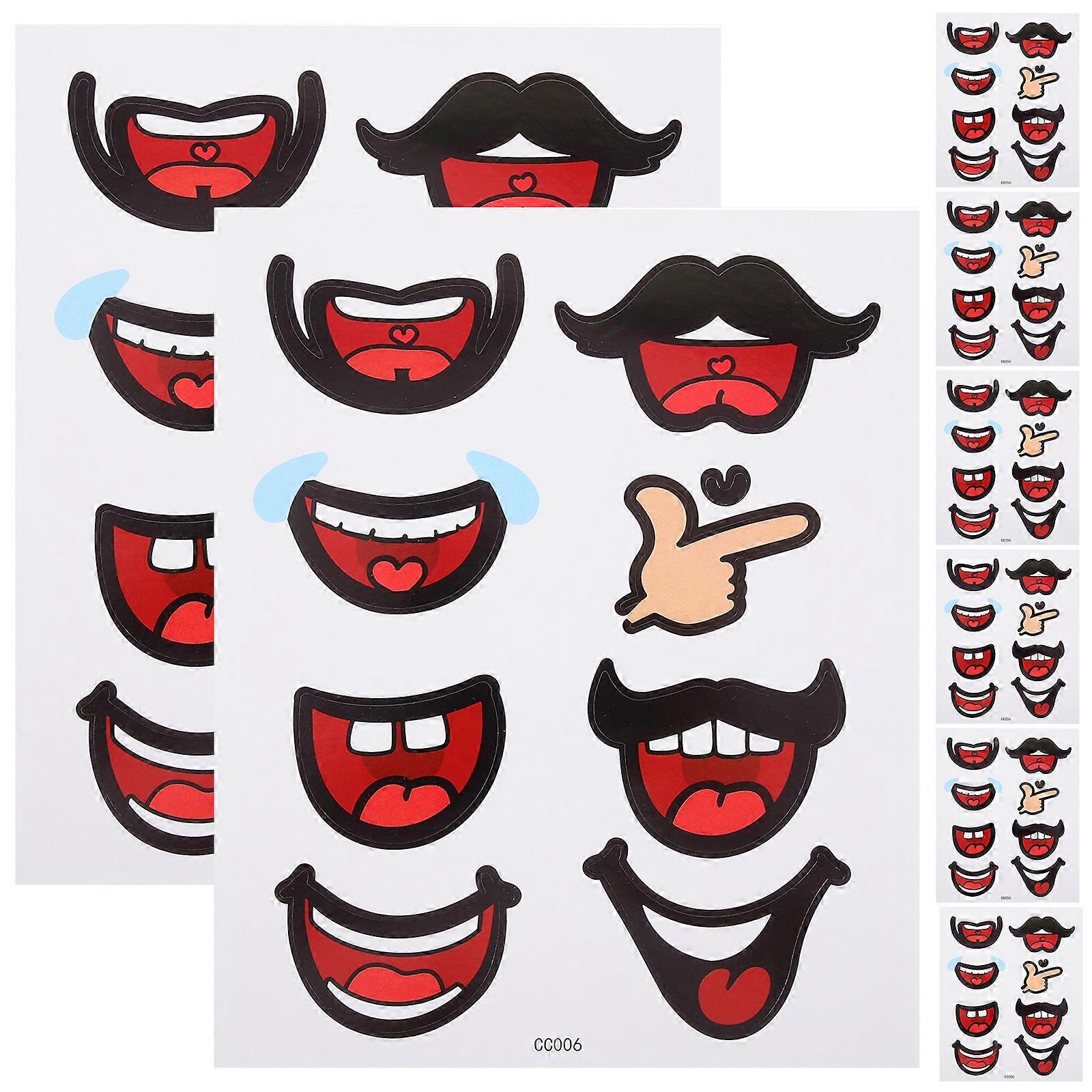 10 Sheets Paper Craft DIY Stickers Mouth Shape Stickers DIY Eey ...