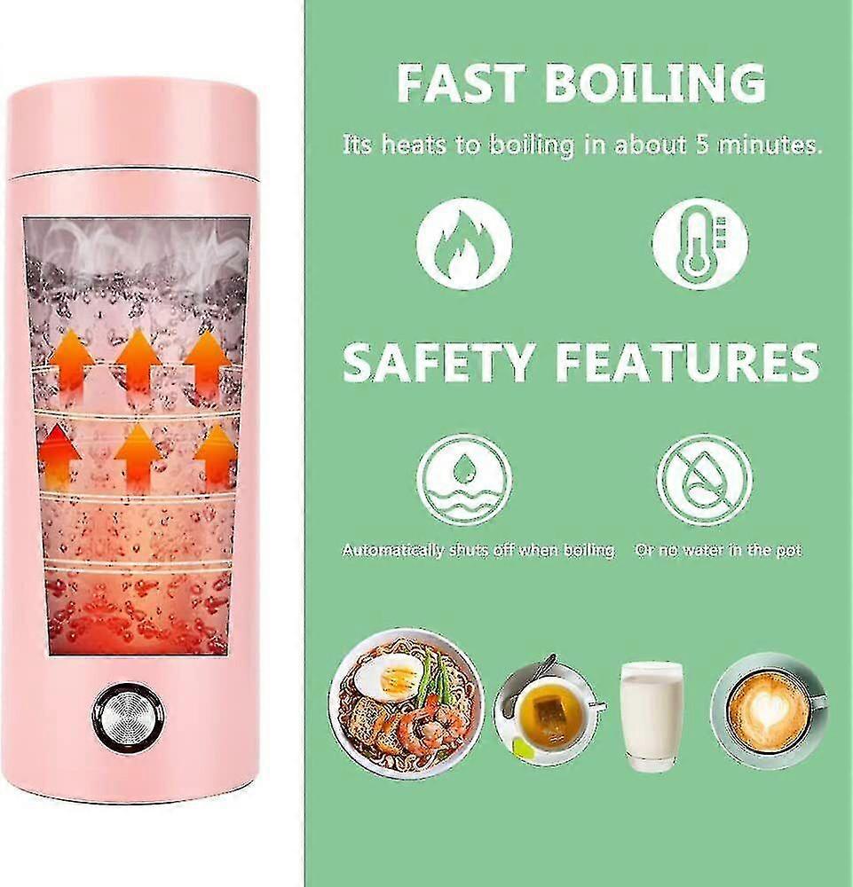 Portable Electric Kettles 400ml Thermal Cup Hot Water Tea Coffee Heater ...