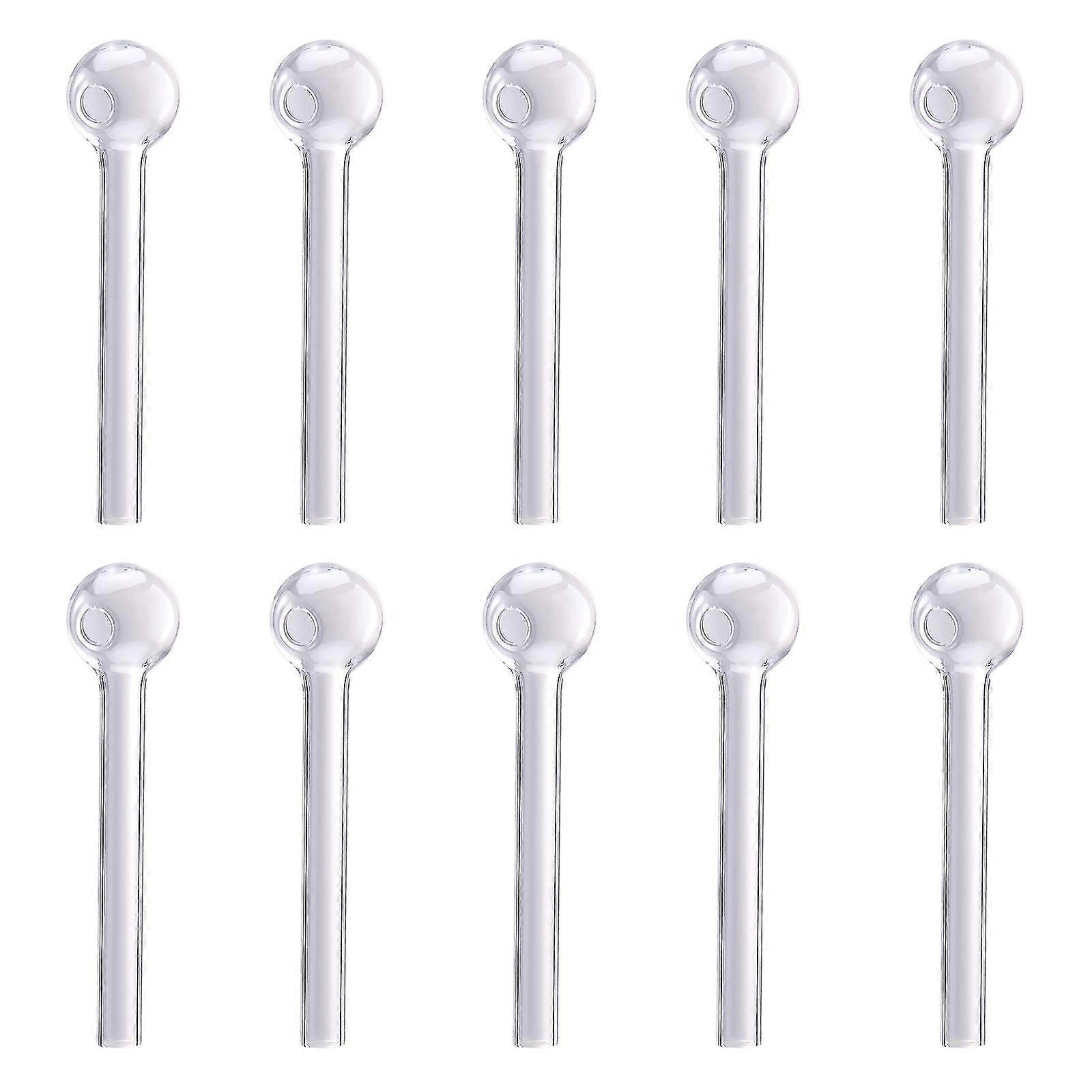 10 Pcs Glass Pyrex Drinking Straws Pack Round Head Design Reusable ...