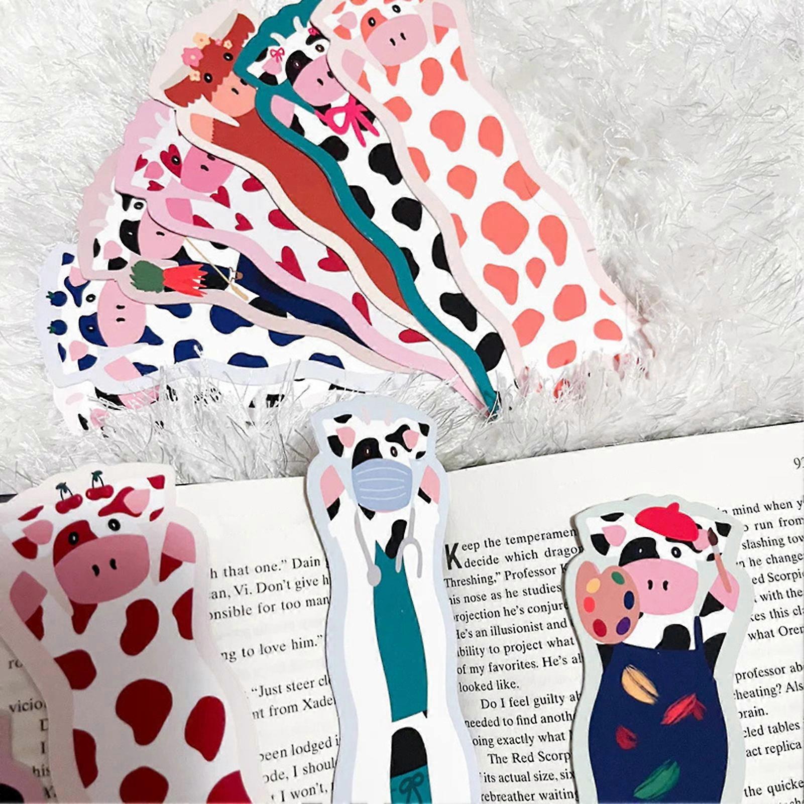5Pcs Wavy Design Cow Bookmarks Schools Libraries Offices Homes Easy to ...