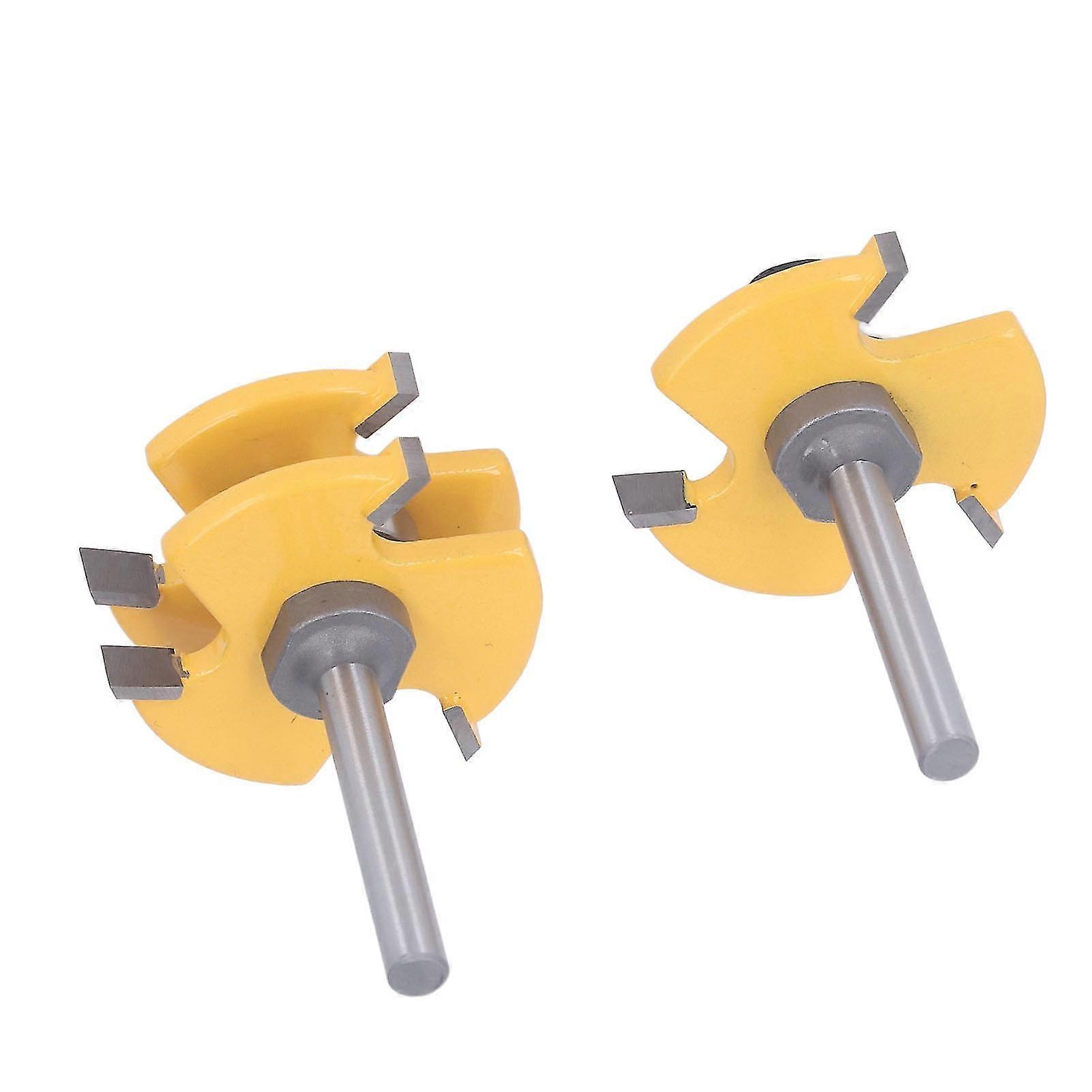 Tongue and Groove Cutter Set - 2Pcs 3 Teeth T Shape Router Bit, 1/4 ...
