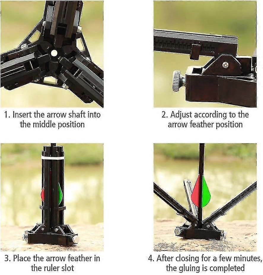 Arrow Fletcher Jig,3d Fletching Bonding Tool Abs Clear Scale For 3 ...