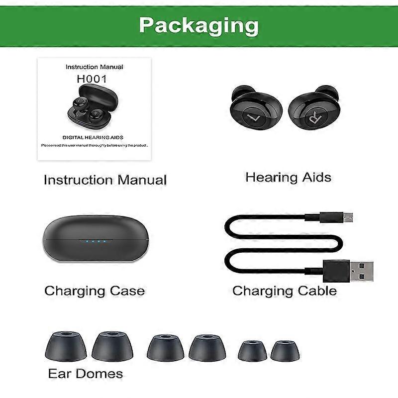 Bluetooth Hearing Aids Rechargeable Wireless Mini APP Adjustable Inner ...