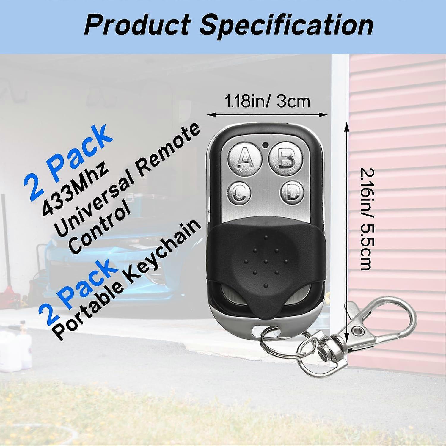1Pcs Universal Garage Door Opener Remote, 433MHz Remote Garage Door ...