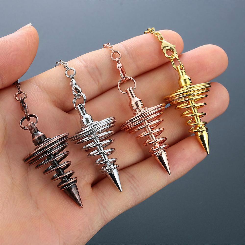 1 stk metal pendul pendul radiestesia penduler til dowsing spiral kegle ...